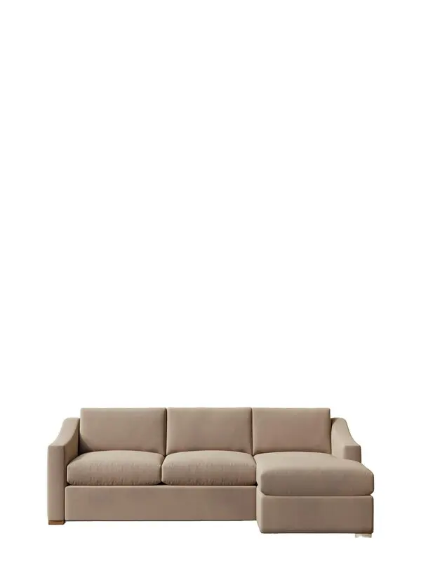 Quince Hollis Slope Arm Chaise Sectional - Taupe