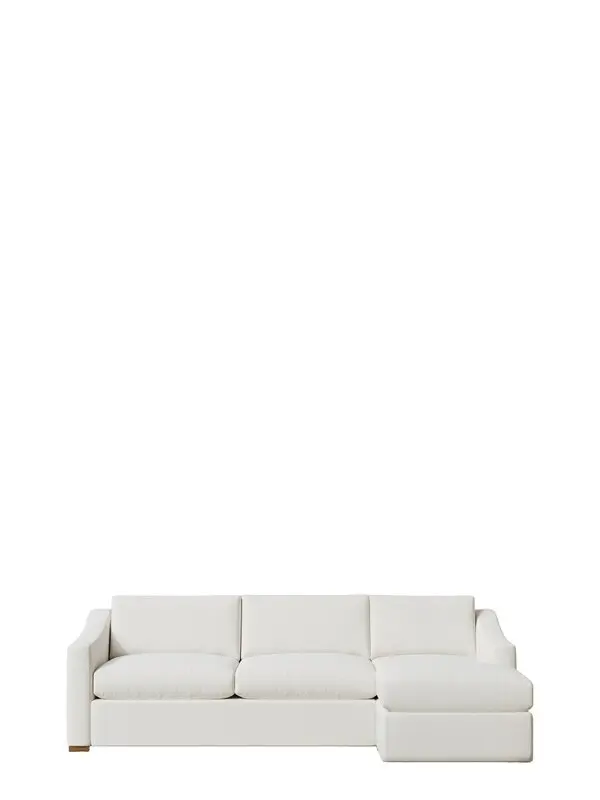 Quince Hollis Slope Arm Chaise Sectional - Marshmallow