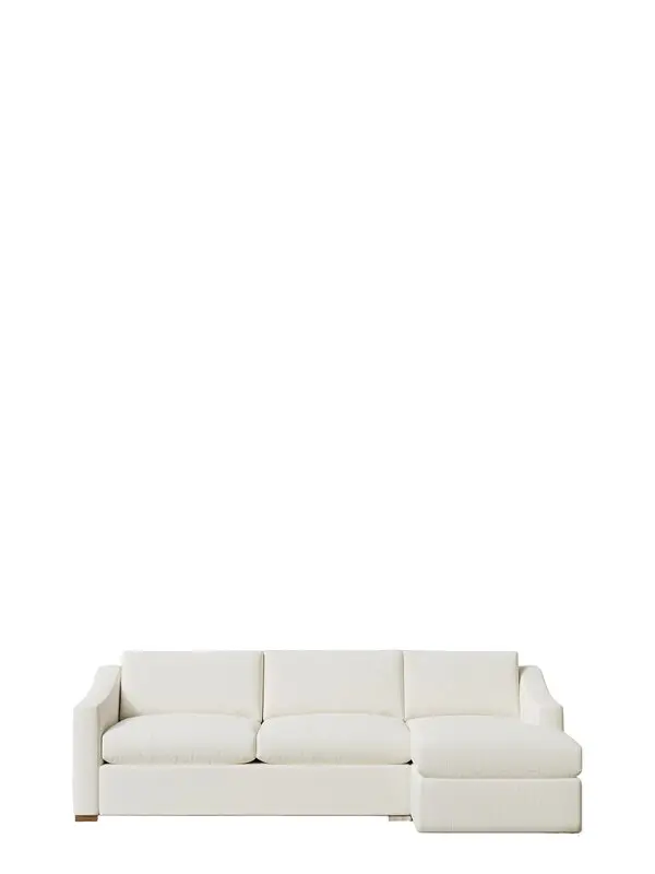 Quince Hollis Slope Arm Chaise Sectional - Snow