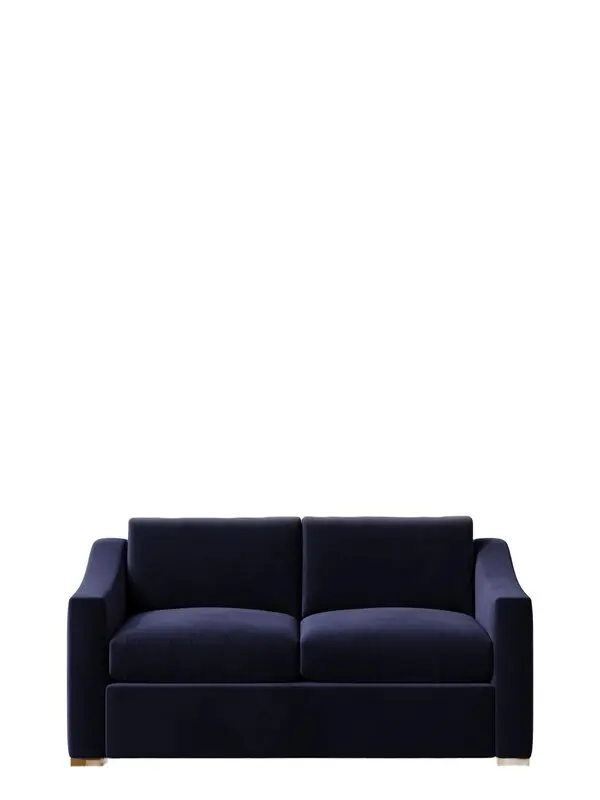 Quince Hollis Slope Arm Performance Velvet Sofa - Midnight