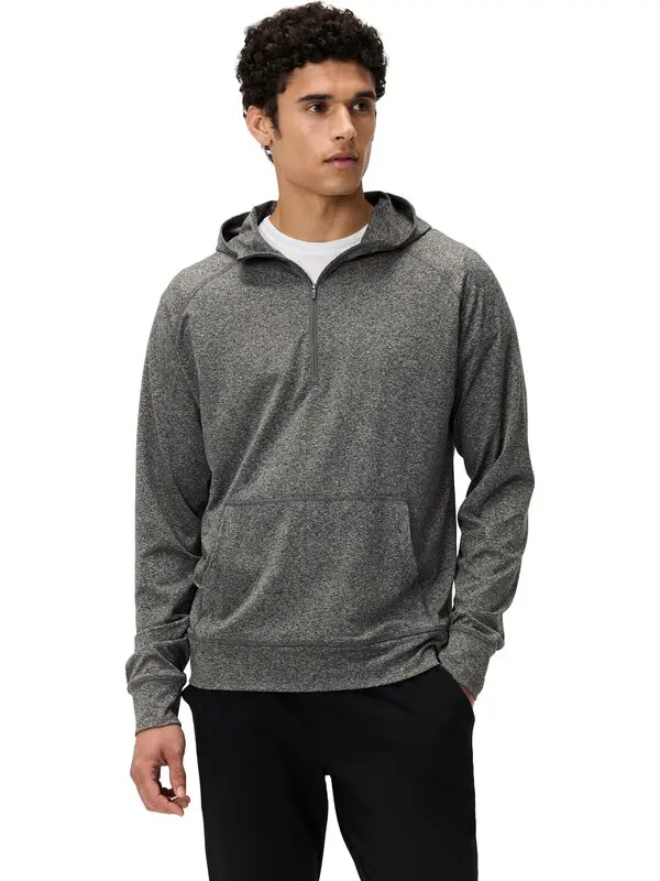 Quince Flowknit Performance Half-zip Hoodie - Heather Grey