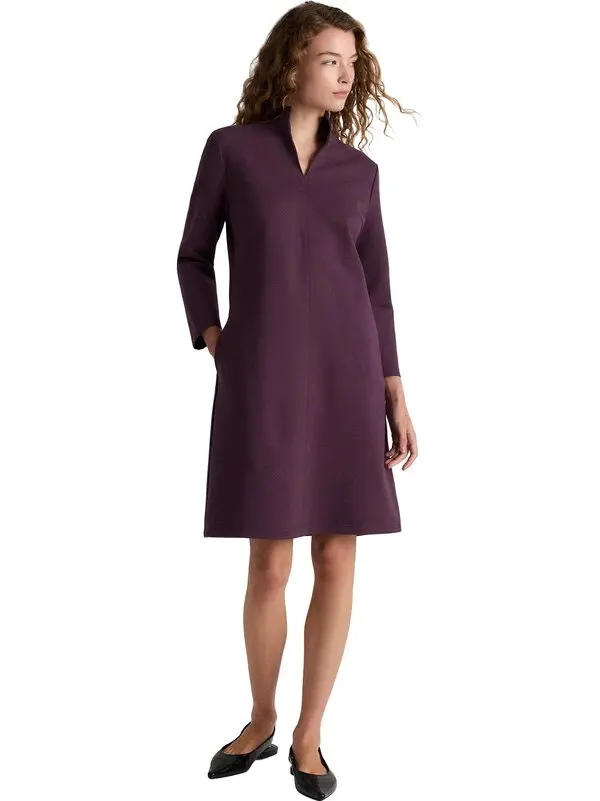Quince Ultra-stretch Ponte Mini Dress - Dark Orchid Purple