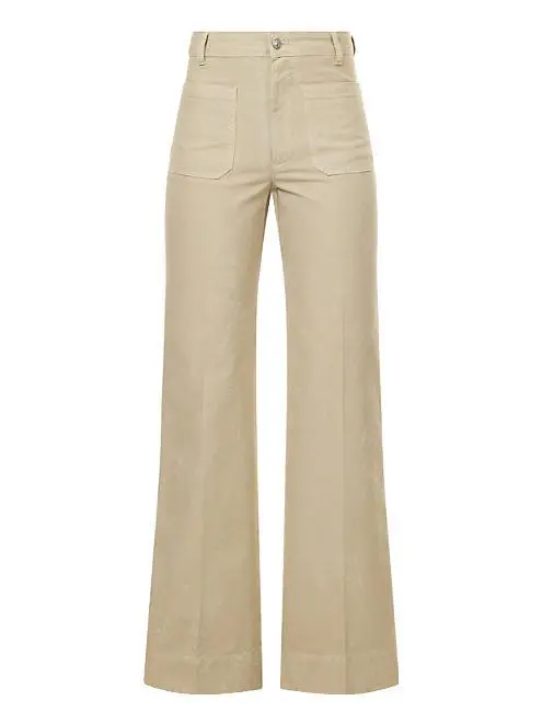 Victoria Beckham Alina Wide-leg Denim Jeans - Stone Grey