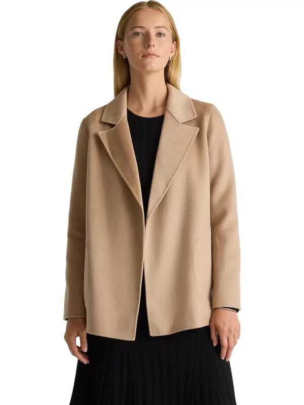 Quince 100% Mongolian Cashmere Double-faced Open Blazer - Camel