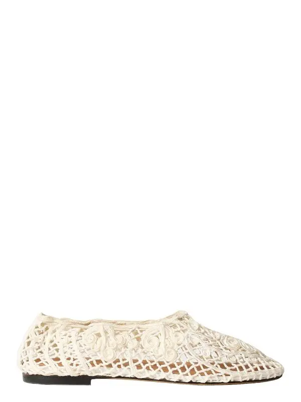 ODISSI Iris Crocheted Flats - White