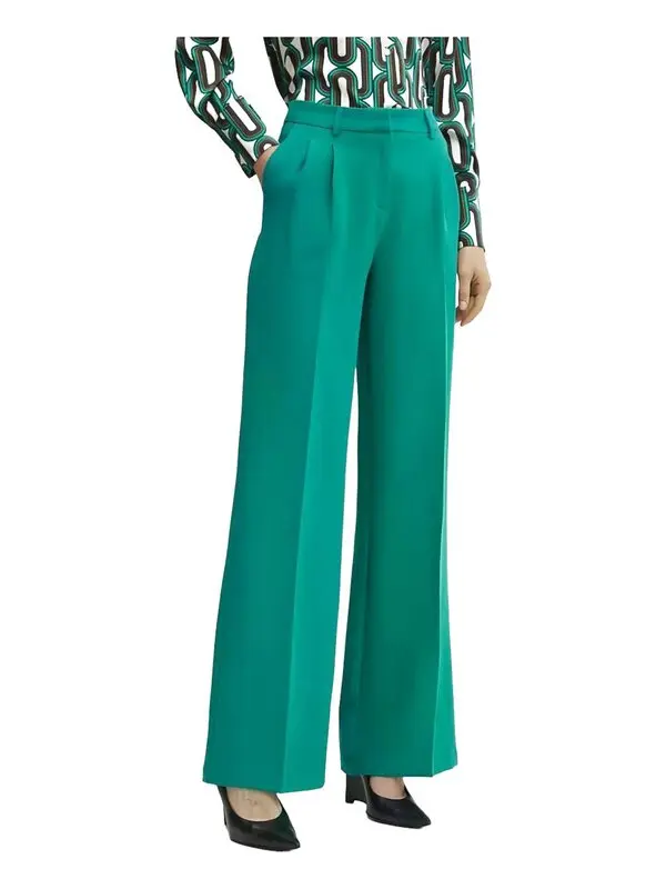 MORGAN Pleated Palazzo Trousers - Green