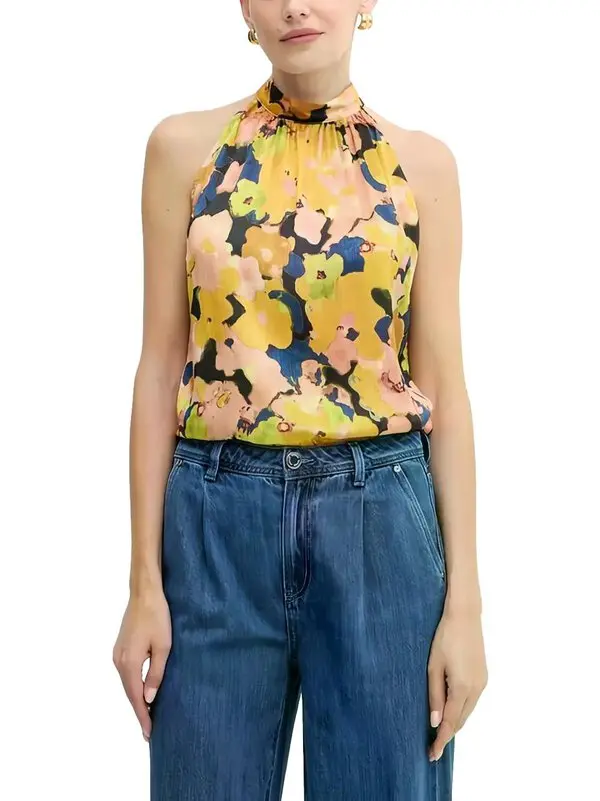 MORGAN Floral Button-fastening Top - Yellow