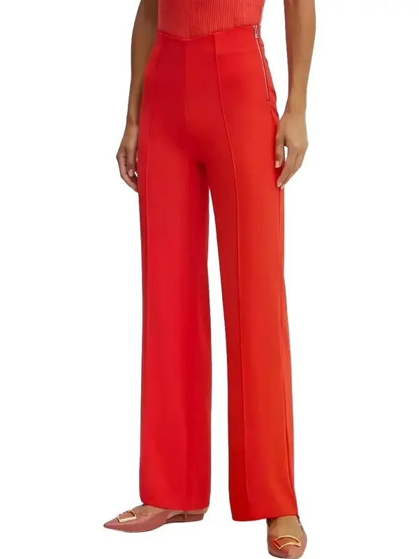 MORGAN Zip-fastening Wide Leg Trousers - Red