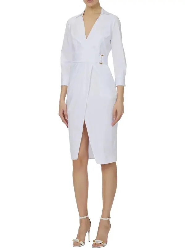 Elisabetta Franchi Stretch Cotton Dress - Nude & Neutrals