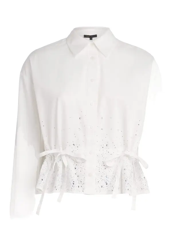 Maje Cotton Embellished Blouse - White