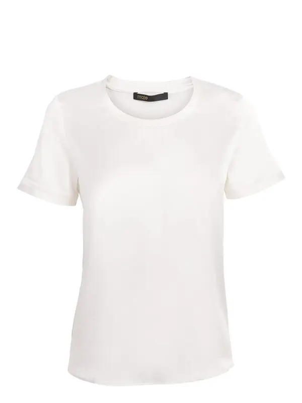 Maje Stretch-silk T-shirt - White