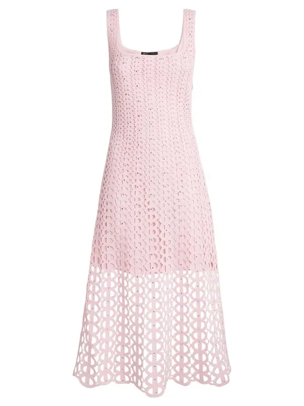 Maje Embellished Crochet Midi Dress - Pink