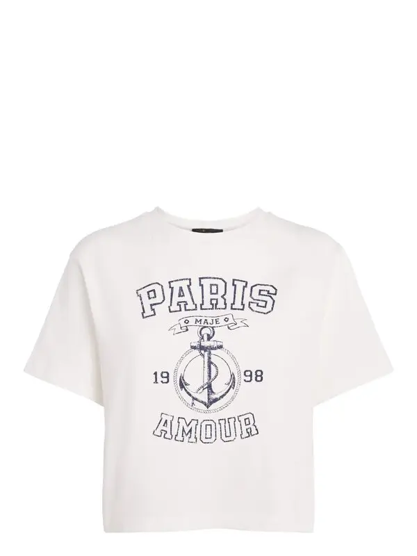 Maje Cotton Paris T-shirt - White