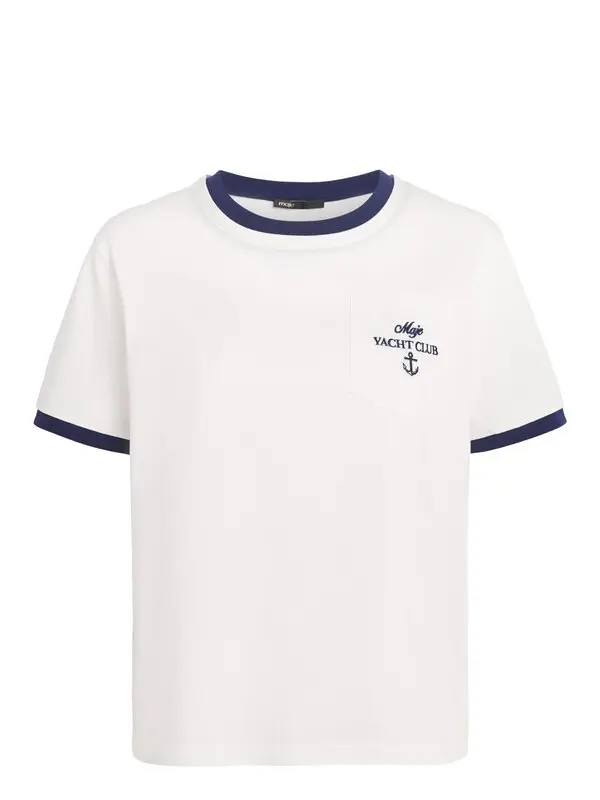 Maje Cotton Yacht Club T-shirt - White