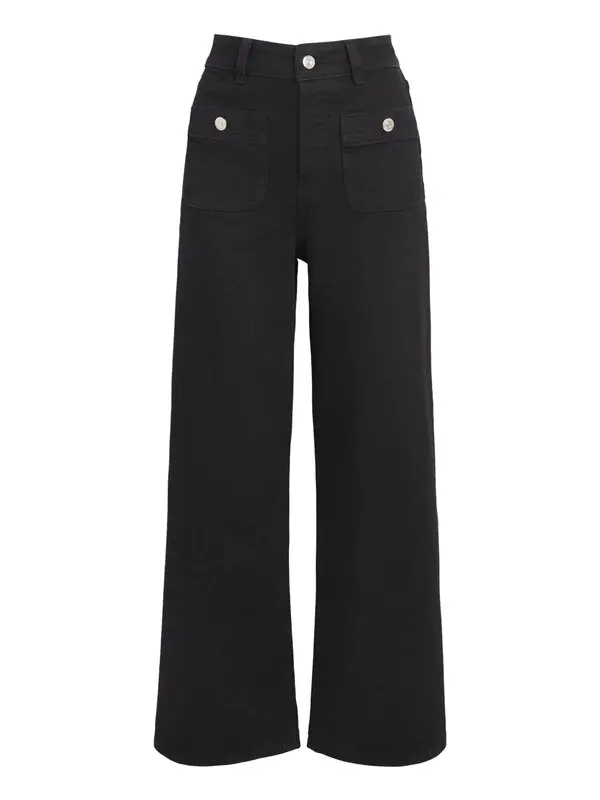 Maje Straight Leg Jeans - Black