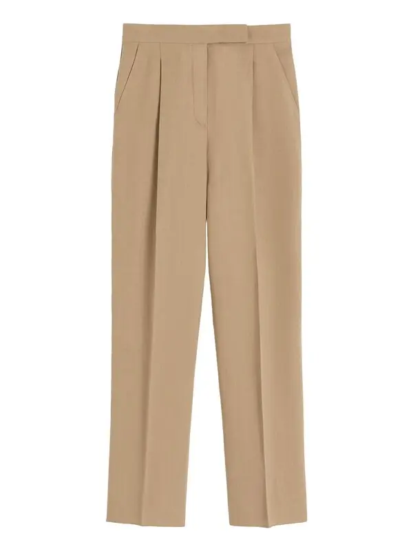 Max Mara Linen Wide-leg Trousers - Beige