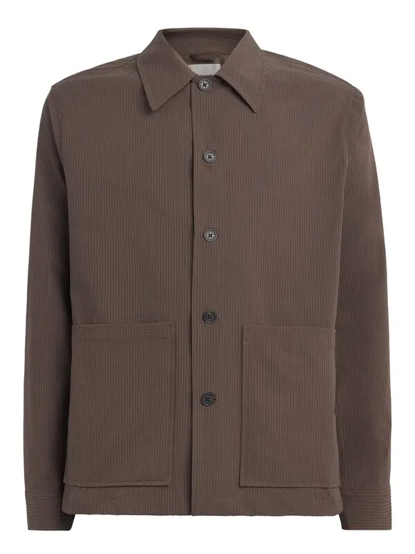 Nn07 Blaze Seersucker Overshirt - Brown
