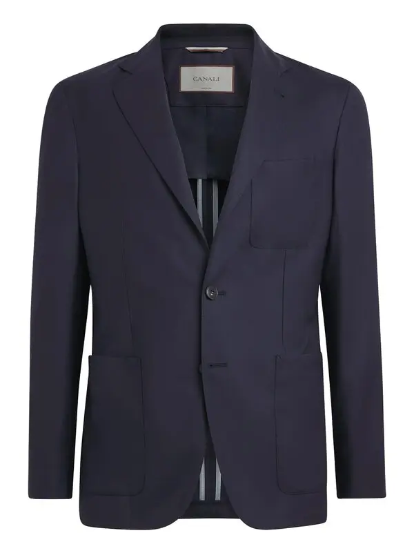Canali Wool-silk Deconstructed Suit Jacket - Navy