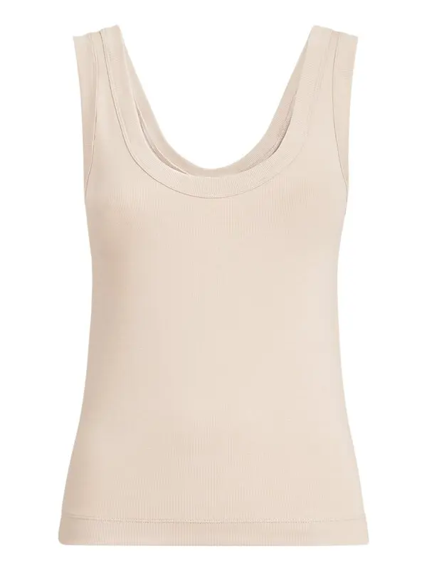 Brunello Cucinelli Stretch-cotton Ribbed Tank Top - Beige
