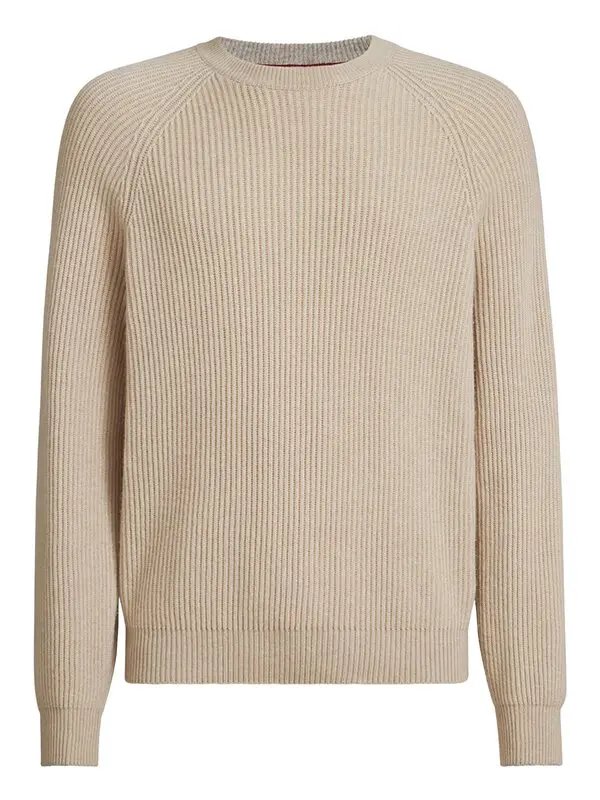 Brunello Cucinelli Cashmere Ribbed Sweater - Beige