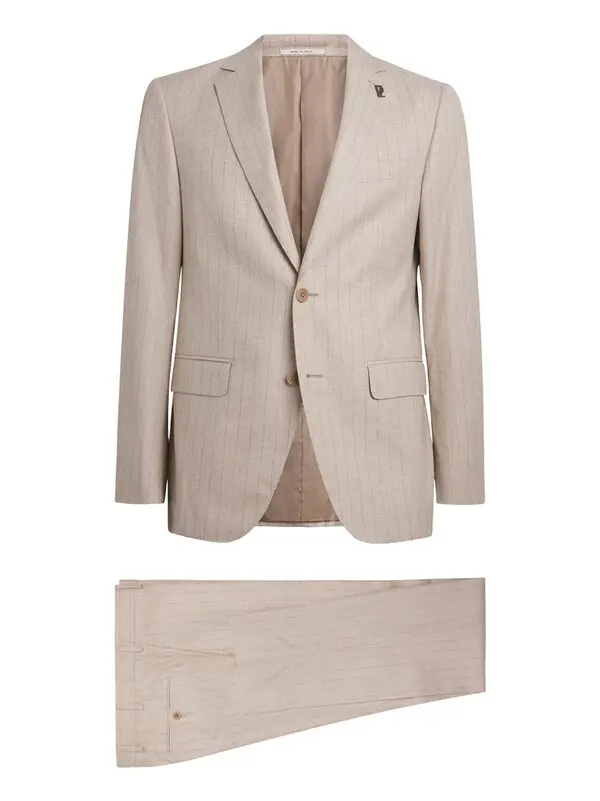 Pal Zileri Wool-cotton Pinstripe 2-piece Suit - Beige