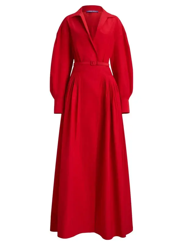 Ralph Lauren Cotton-blend Poplin Daley Maxi Shirt Dress - Red