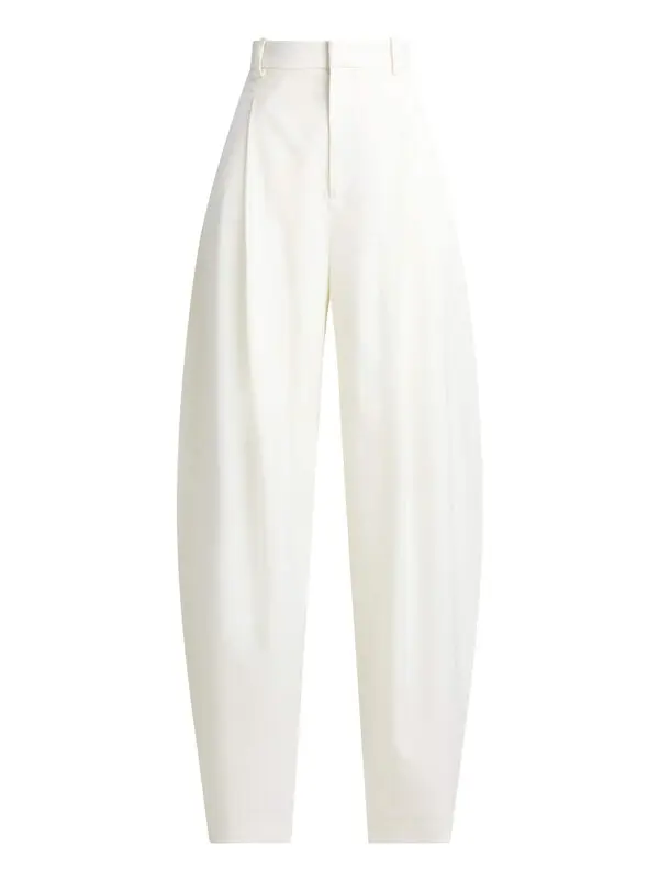 Ralph Lauren Wool-blend High-waist Harlo Trousers - White