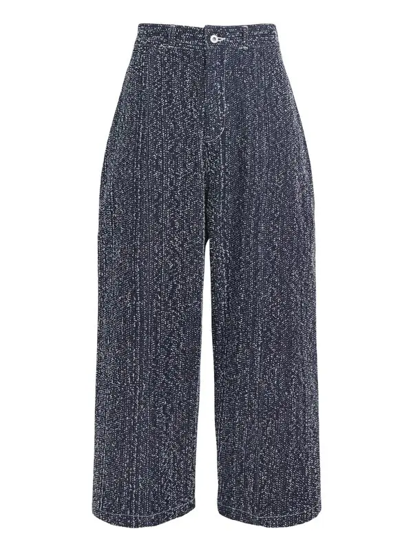 SAGE NATION Denim Box-pleat Trousers - Black