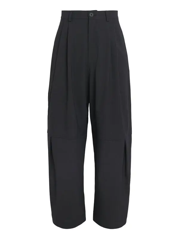 SAGE NATION Pleated Wide-leg Trousers - Black