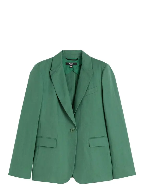 Max Mara Cotton-linen Single-breasted Blazer - Green