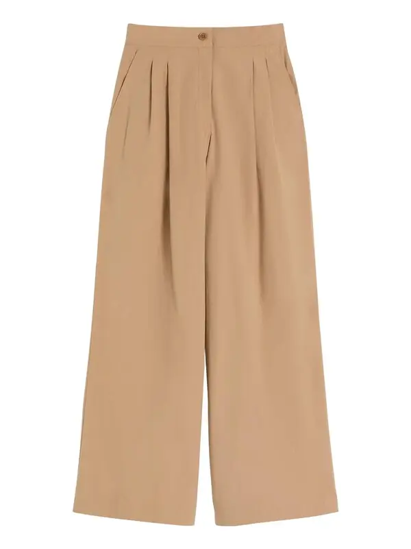 Max Mara Cotton Wide-leg Trousers - Brown