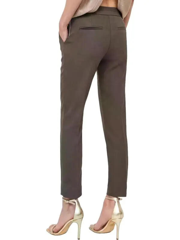 MORGAN Side-zip Slim Fit Trousers - Brown