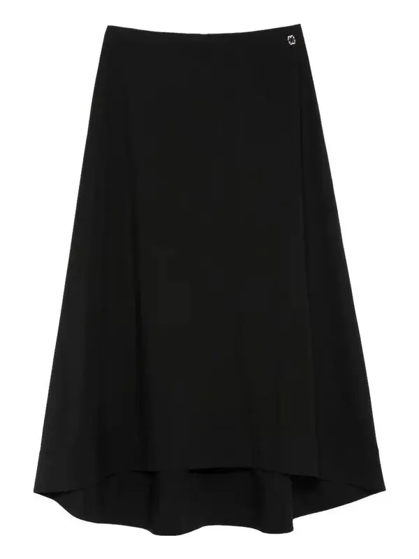 CURIEL Asymmetrical Midi Skirt - Black