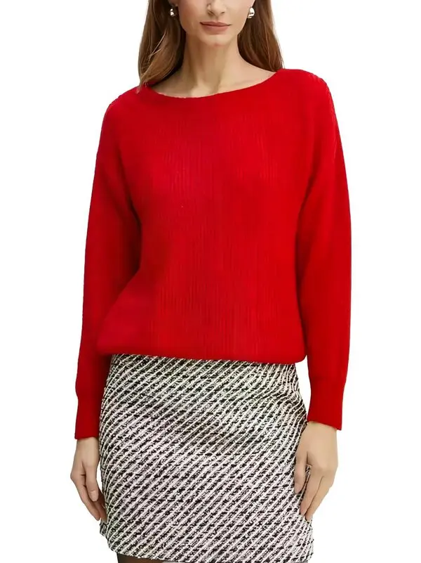 MORGAN Boat-neck Jumper - Red