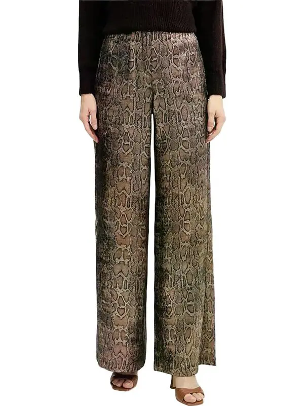 MORGAN Snake-print Palazzo Pants - Neutrals