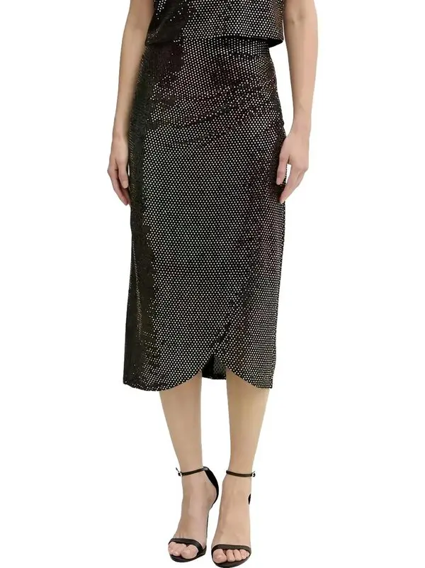 MORGAN Asymmetric Wrap Skirt - Black