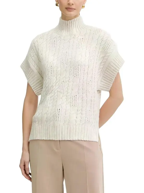 MORGAN Cable-knit Sleeveless Jumper - Neutrals