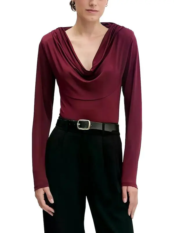 PEDRO DEL HIERRO Cowl Neck Long-sleeve Top - Red