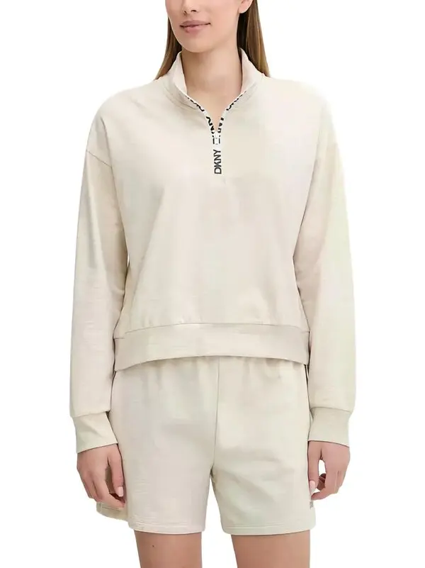 Dkny Zipped High-neck Loungewear Set - Neutrals