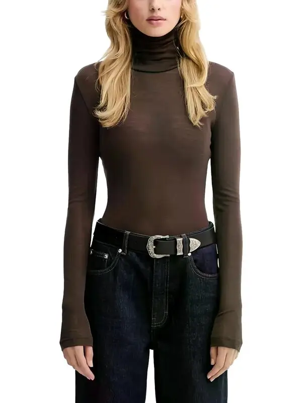 GESTUZ Long-sleeved Top - Brown