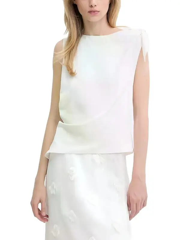 SAMSOE SAMSOE Tie-shoulder Top - Neutrals