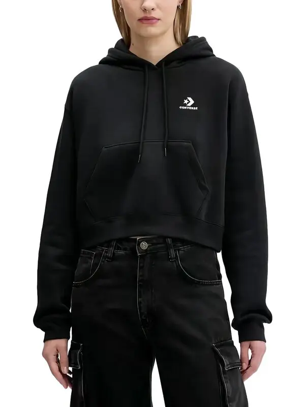 CONVERSE Star Chevron Cropped Hoodie - Black