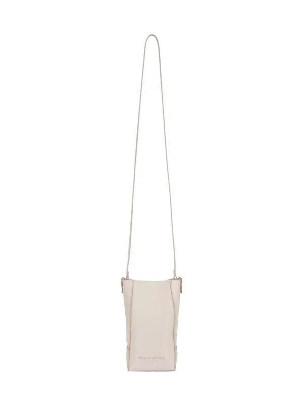 Brunello Cucinelli Leather Cross Body Bag - Neutrals
