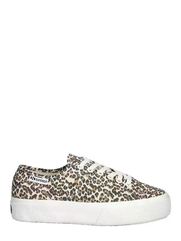 Superga Leopard Print Platform Lace-up Sneakers - Neutrals