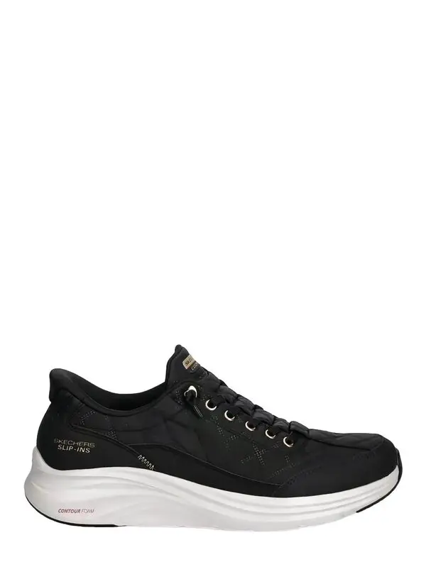 Sketchers Quilted Lace-up Sneakers - Black