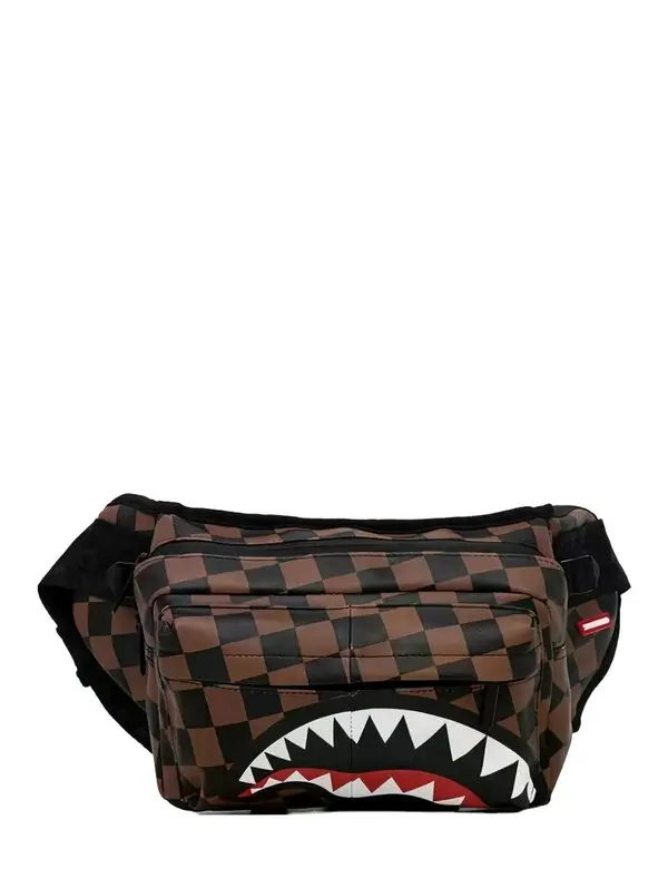 SPRAYGROUND Checkerboard Shark Belt Bag - Brown