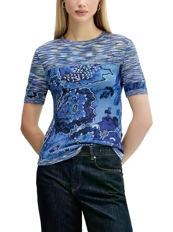 Desigual Floral Short-sleeve Top - Blue