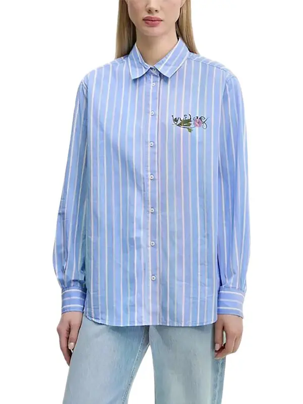 Desigual Striped Floral Shirt - Blue