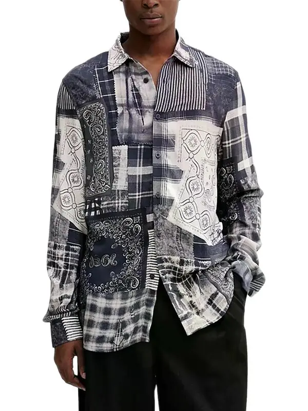 Desigual Patchwork-print Shirt - Blue