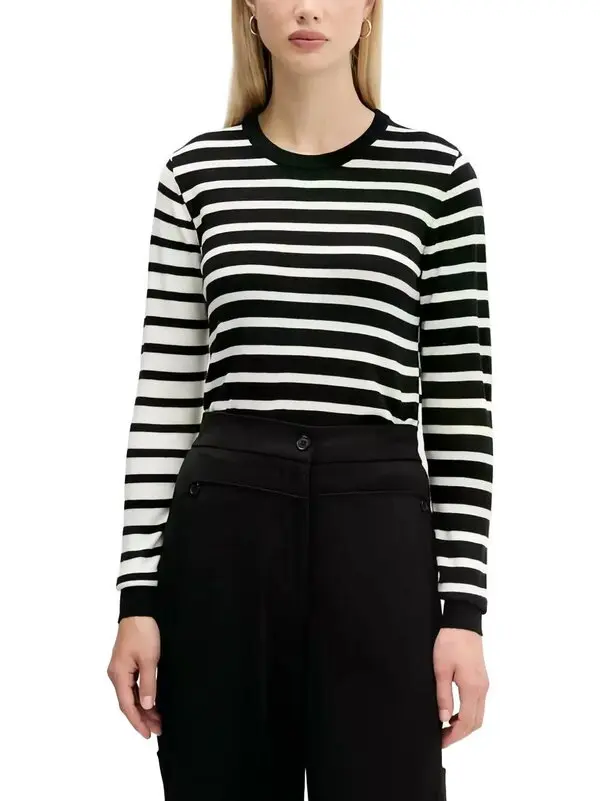 Desigual Striped Long-sleeved Sweatshirt - Black
